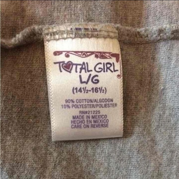 total girl | Shirts & Tops | Girls Total Girl Peace And Love Tshirt ...